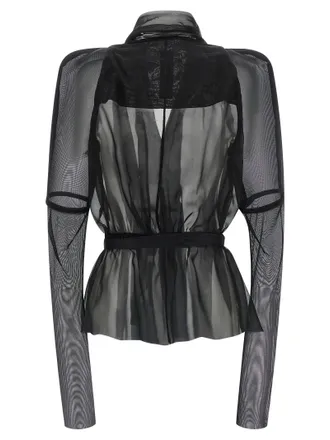 Rick Owens Womens Black Silk Full-Length Jacket Clothing