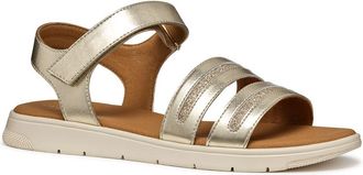 Geox Damen D DANDRA E Flat Sandal, Lt Gold, 38 EU