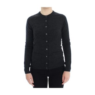 Dolce & Gabbana Eleganter grauer Woll-Cardigan-Pullover - - Knitwear - Damen - Grau - XS