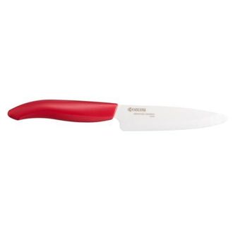 Kyocera GEN RED Keramik Obst-& Gemüsemesser | Klinge: 11 cm | ergonomischer Griff | extrem scharfes Küchenmesser | Kochmesser Profi Messer | einfaches Schneid
