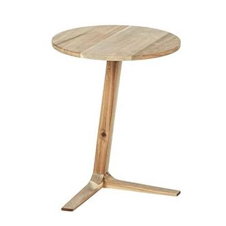 WENKO Table de nuit bois, bout de canapé bois, Bois Acacia FSC, Acina, ø40cmxH50cm