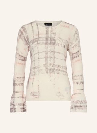 Monari Monari Pullover Mit R&uuml;schen Und Pailletten weiss