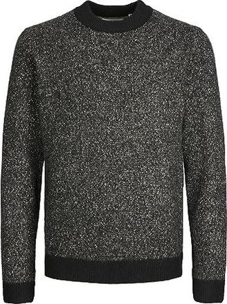 Jack & Jones Bestseller A/S Jcospace Knit Mock Neck Sn Pull tricoté, Noir/Motif Peyote Neps, Small Homme