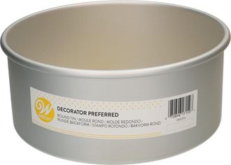 Wilton Runde Backform Extra Tief -Kuchenform für Höhe Kuchen Tortenform Backblech mit extra hohem Rand - Ø 22,5 x 10 cm, Silber