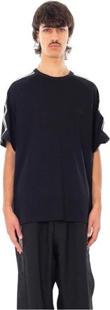 Yohji Yamamoto Homme, Tops, Noir, Taille: M Wire 3-Stripes Loose Tee