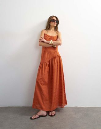 Topshop Robe longue &agrave; enfiler - Orange