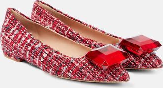 Gianvito Rossi Verzierte Ballerinas Jaipur aus Bouclé