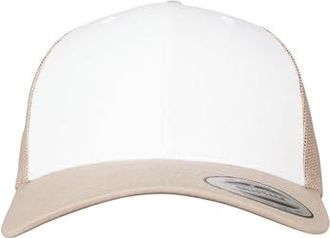 Flexfit Mixte Retro Trucker Colored Front, Casquette, Kaki/Blanc, Taille Unique EU