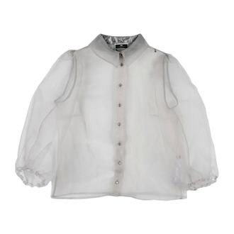Elisabetta Franchi Femme, Blouses et Chemises, Gris, Taille: 40 FR Camicia in Voile