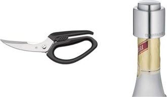 WMF Gefl&uuml;gelschere mit integriertem Knochenbrecher 23 cm & Clever&More Sektverschluss mit Aufschrift 3,5 cm