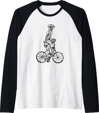 Seembo Roboter Radfahren Fahrrad Lustiger Radfahrer Biker Reiten Fahrrad Raglan