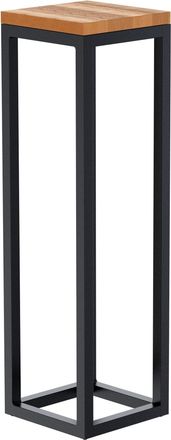 Clp Beistelltisch Manteo aus Eichenholz, eckiger Nachttisch, Sofatisch mit pulverbeschichtetem Metallgestell und Bodenschonern, Größe:20x20x70 cm