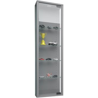 VCM Vitrine murale Stano H. 115 x L. 33 x P. 18 cm Argent
