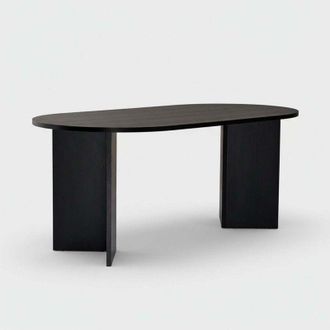 M&S Collection Ovaler Esstisch aus Melamin 180 cm Sablin - Schwarz