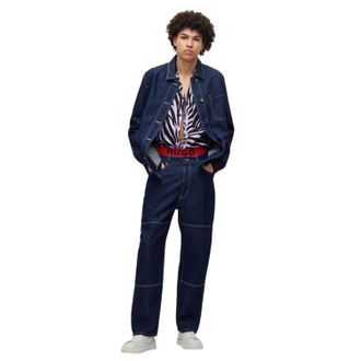HUGO BOSS Hugo - 080 Jeansjacke f&uuml;r Herren (Dunkelblau Ausgeblichen)