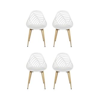 Paris Prix Lot de 4 Chaises de Jardin Alameda 83cm Blanc
