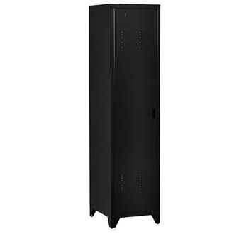 HOMCOM Armoire vestiaire compacte en m&eacute;tal casier Meuble de Rangement sur Pieds Style Industriel avec 3 &eacute;tag&egrave;res, 1 Tringle 43L x 50l x 180H cm