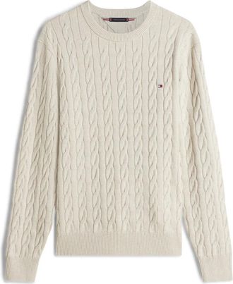 Tommy Hilfiger Homme, Pulls, Beige, Taille: M Classic Cotton Cable Crew Neck