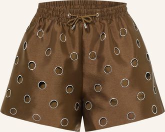 Sandro Sandro Satinshorts Mit Cut-Outs Und Schmucksteinen braun
