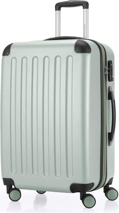 HAUPTSTADTKOFFER Spree - Hartschalenkoffer Rollkoffer + Kofferanhänger, erweiterbarer Reisekoffer, TSA, 4 Rollen, 65 cm, 74 Liter, Mint
