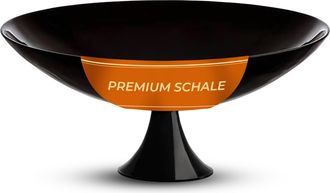 Cristalica Obstschale Schwarz - Dekoschale mit Fu&szlig; aus Glas - 16,5 cm Durchmesser - Premium S&uuml;&szlig;igkeiten Schale - Handarbeit Made in Germany - Glasschale Deko - S