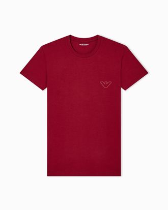 Emporio Armani Herren Megalogo T-Shirt, rot, L