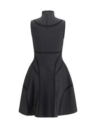 Alexander McQueen Anatomy-Line Mini Dress - Black