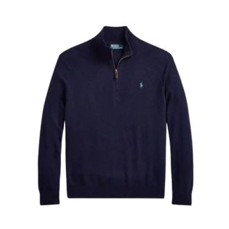Polo Ralph Lauren Merinowolle Halb-Zip Pullover - - Knitwear - Herren - Blau - 2XL