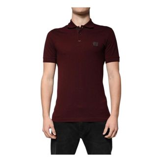 Dolce & Gabbana Polo T-shirt mit Logo-Details Maroon - - Tops - Herren - Braun - XS