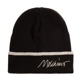 Moschino unisex, Accessoires, Brun, Taille: ONE Size Bonnet en laine avec logo