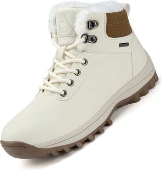 Mishansha Damen Winterschuhe Warm Gef&uuml;ttert Bequeme Rutschfest Winterstiefel Outdoor Trekking Boots Beige EU 38