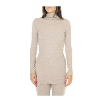 Thinking Mu Gerippter Rollkragenpullover - - Knitwear - Damen - Beige - S