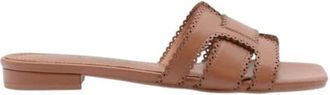 Bibi Lou Femme, Chaussures, Brun, Taille: 36 EU Flat Leather Slide
