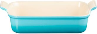 LE CREUSET Le Creuset Rechteckige Auflaufform Tradition aus Steinzeug, 19 cm, 1.1 Liter, Karibik, 71102191700001