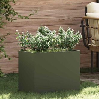 vidaXL Cache-pot de jardin Vert olive 50 x 32 x 40 cm Vidaxl