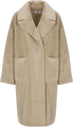 Betta Corradi Femme, Manteaux, Beige, Taille: 40 FR Manteau crois&eacute; en fausse fourrure