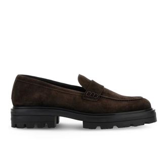 Hogan Braune Saddle Mokassins mit Extra-Leichter Sohle - - Shoes - Herren - Braun - 43 EU
