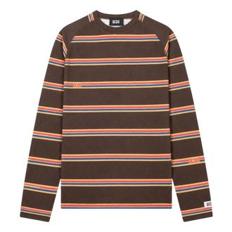 GCDS Gcds, Homme, Tops, Brun, Taille: XL T-shirt Manches Longues Gaufr&eacute;