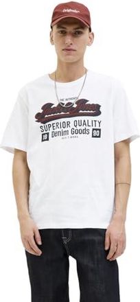 Jack & Jones Tee SS O-Neck Jjelogo Aw25 Sn T-Shirt Rond à 2 col, Cloud Dancer, XL Hommes