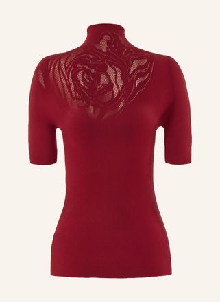 Wolford T-Shirt Rose Net Top Short Sleeves rot