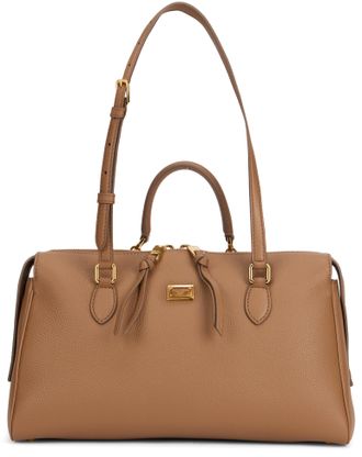 Dolce & Gabbana Womens Leather Tote Bag Caramel Calfskin