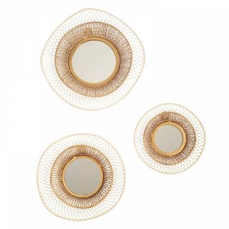 Oviala Oviala - Lot de 3 miroirs en m&eacute;tal forme organique 31 cm