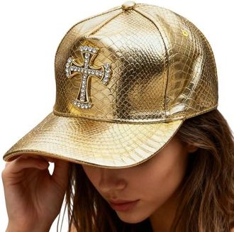 Generico Casquette Hip Hop pour Homme, Accessoire Streetwear dor&eacute;, Chapeau &agrave; Bord Plat - pour Hommes et Femmes Sports de Plein air, &eacute;v&eacute;nements, Concerts, f&ecirc;tes