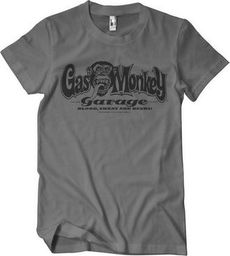 Gas Monkey Garage Offizielles Lizenzprodukt Logo Herren-T-Shirt (Dunkelgrau), XX-Large