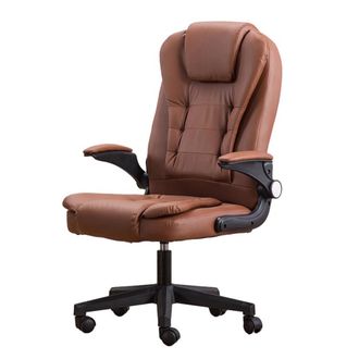 Generic Ergonomischer B&uuml;rodrehstuhl Aus PU-Leder Mit Verstellbarer H&ouml;he for Den Schreibtisch Oder Den Schminktisch(Brown)