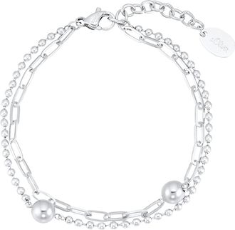 s.Oliver Armband 925 Sterling Silber/Edelstahl für Damen, Armschmuck, Motiv, Kommt in Schmuck Geschenk Box