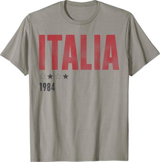 Trendy Apparel Italia 1984 Four Star Bold Red Lettering T-Shirt