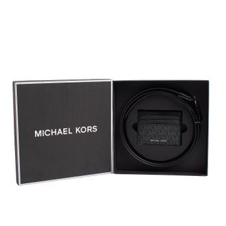 Michael Kors Herren-Geschenkset: G&uuml;rtel und Kartenetui mit Logo 36S4LGFY6B