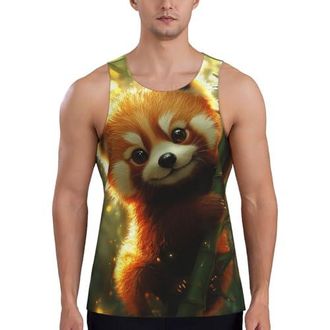Generic D&eacute;bardeur respirant &agrave; s&eacute;chage rapide sans manches pour homme pour entra&icirc;nement &agrave; la plage S &agrave; 4XL, Panda rouge mignon 10, XXL