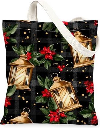 Generic Sacs fourre-tout vintage en toile, motif floral rustique, sacs d&eacute;picerie r&eacute;utilisables, l&eacute;gers et lavables en toile pour le shopping, les voyages, 33 